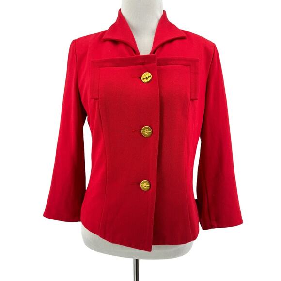 CAbi | Jackets & Coats | Cabi 335 Womens Red Beau Jacket Size 2 | Poshmark